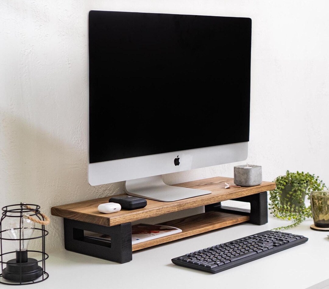 Custom Computer Stand, Desk Organization, Shelf Monitor Riser Home ...