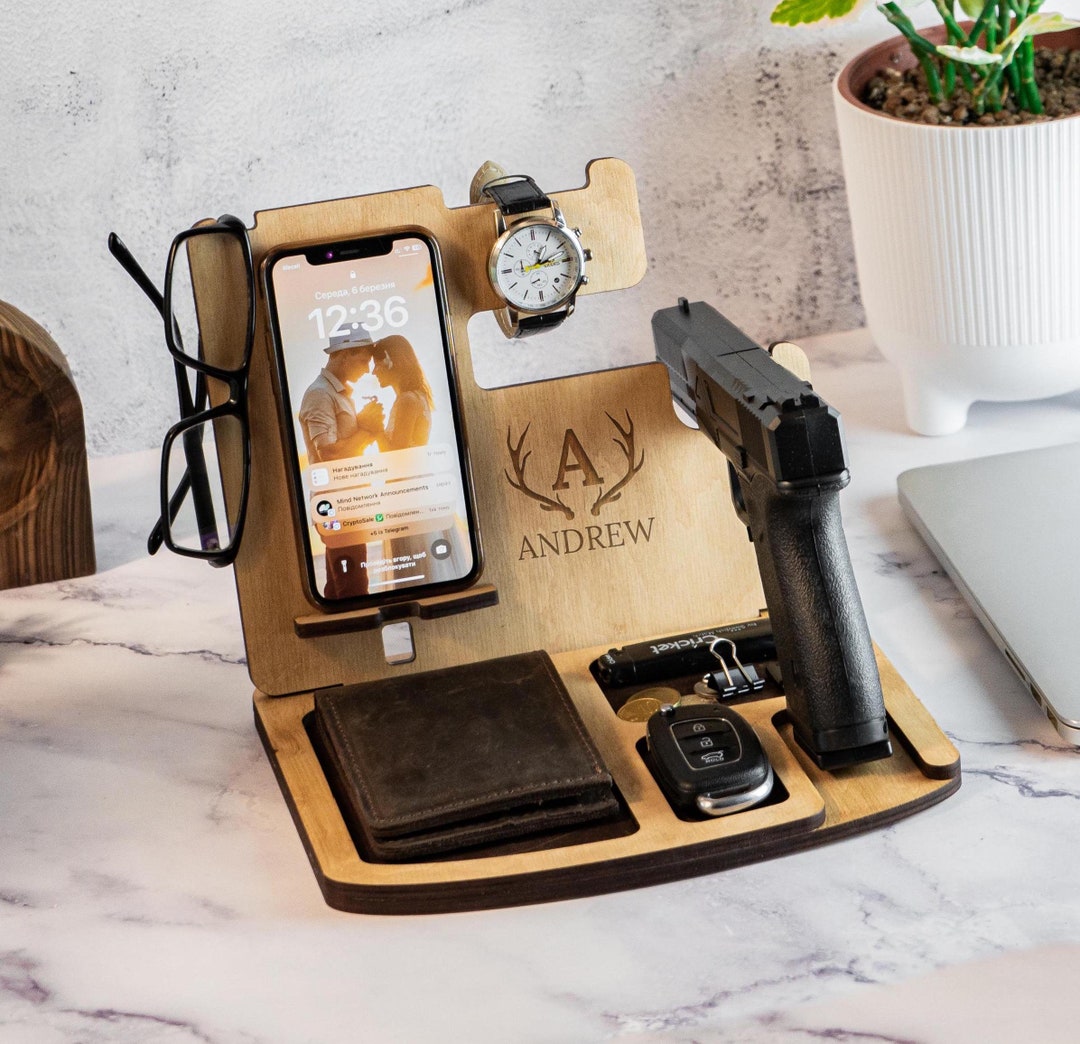 Personalized Charging Station, Nightstand Gun Holder, Police Officer ...