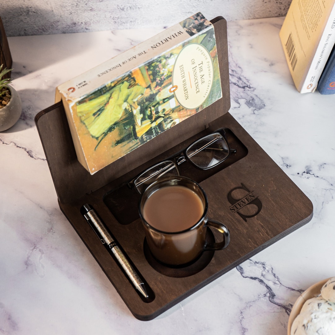 Premium Book Stand, Custom Wooden Book Holder Valet Stand, Personalized ...