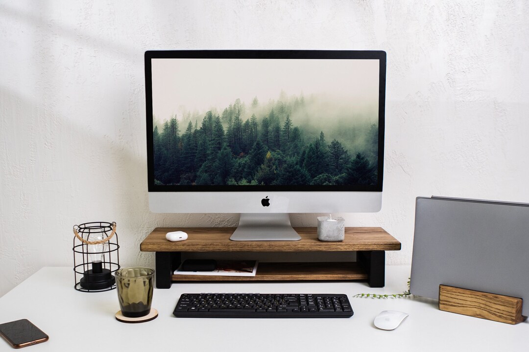 Monitor Stand With Shelf, Home Office Organization, Laptop Stand, Dual ...