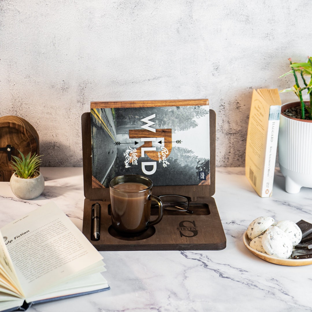 Personalized Book Stand, Wooden Book Holder, Book Rest With Custom ...