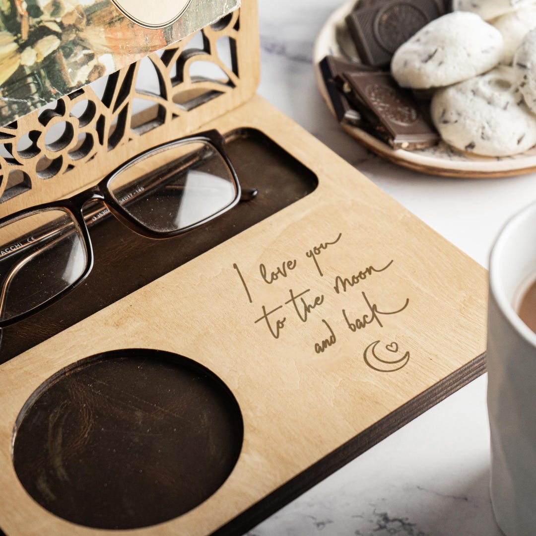 Personalized Wooden Book Holder Stand Custom Reading Valet Engraved ...