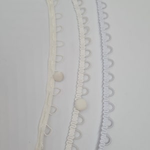 White Button Loop Trim of Bridal Dress Wedding Button Elastic Loops Are ...