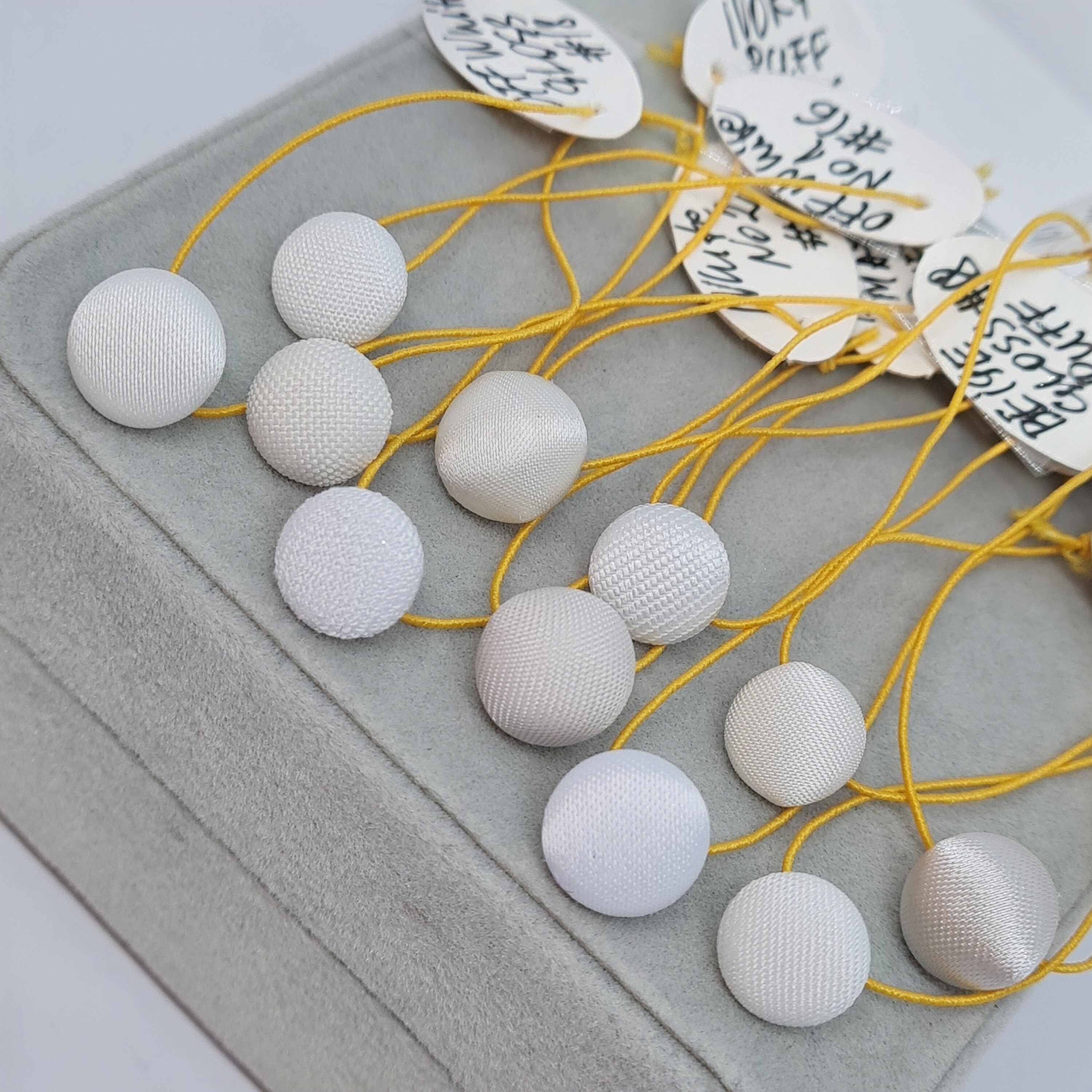 Bridal Dress Buttons A Set of Examples of Covered Buttons in White ...