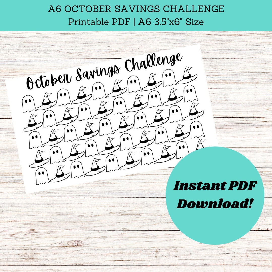 October Savings Challenge Printable October Money Challenge - Etsy