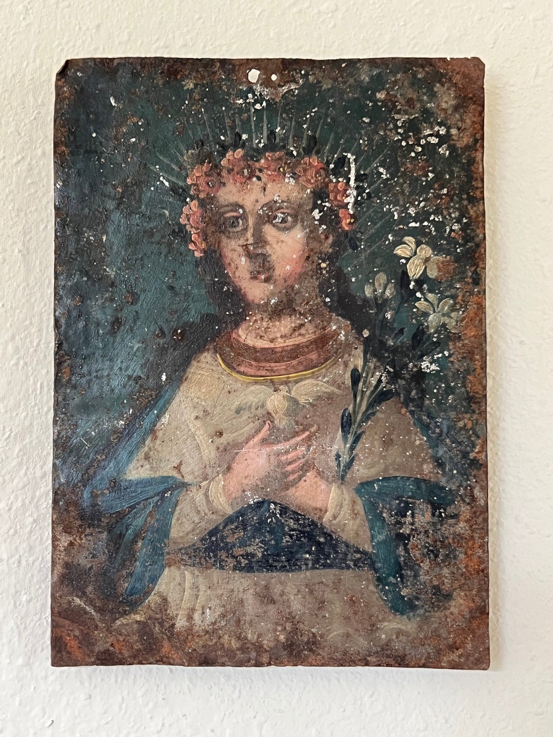 Antique Retablo / El Alma De Maria - Etsy