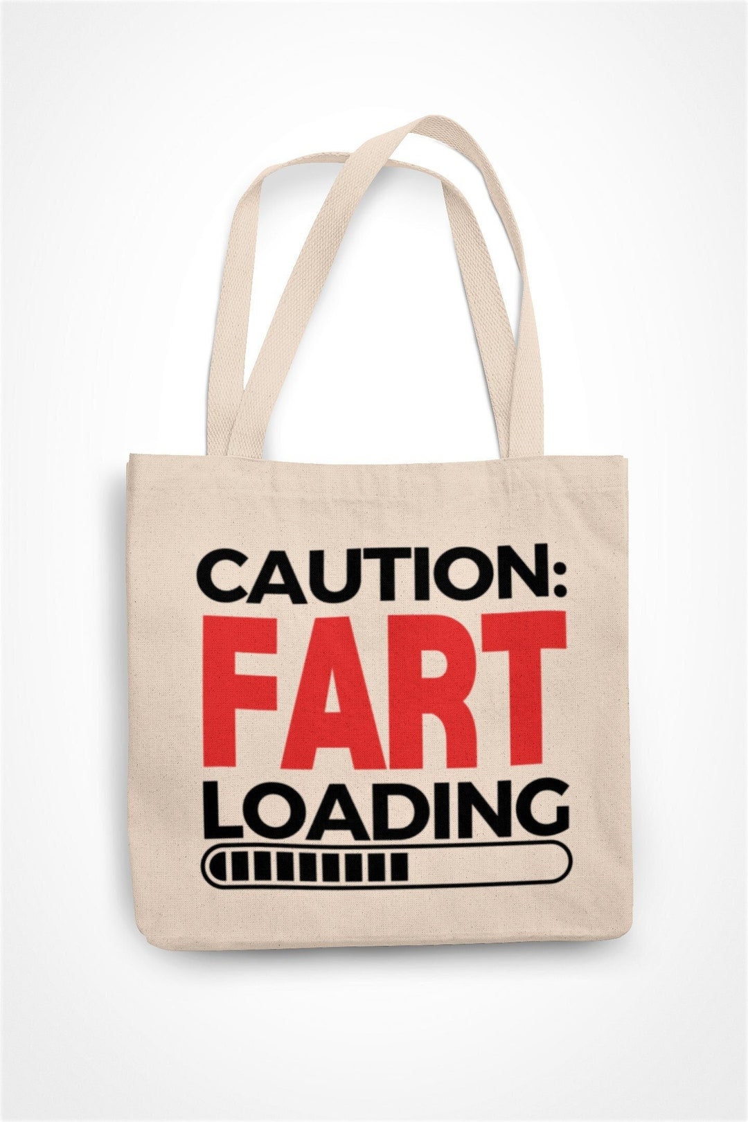 Caution Fart Loading Tote Bag Funny Novelty Shopping Bag Joke Christmas ...