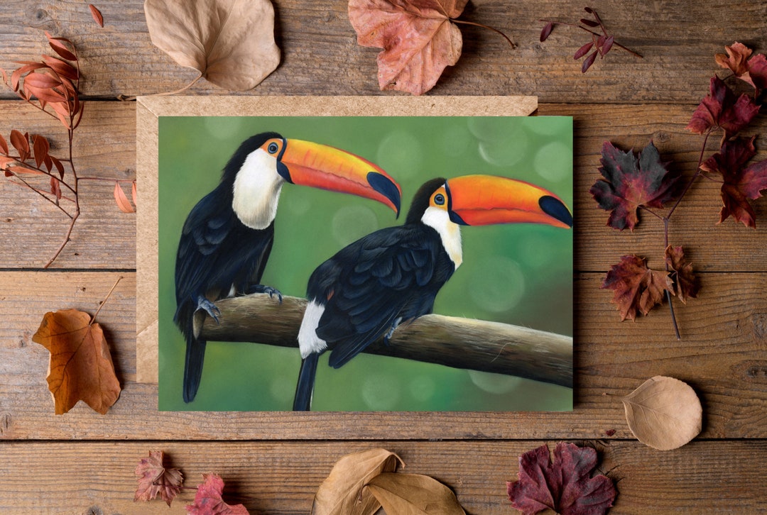 Toucan Card 7x5'' - Beautiful Animal Card - Blank Inside - Tropical ...