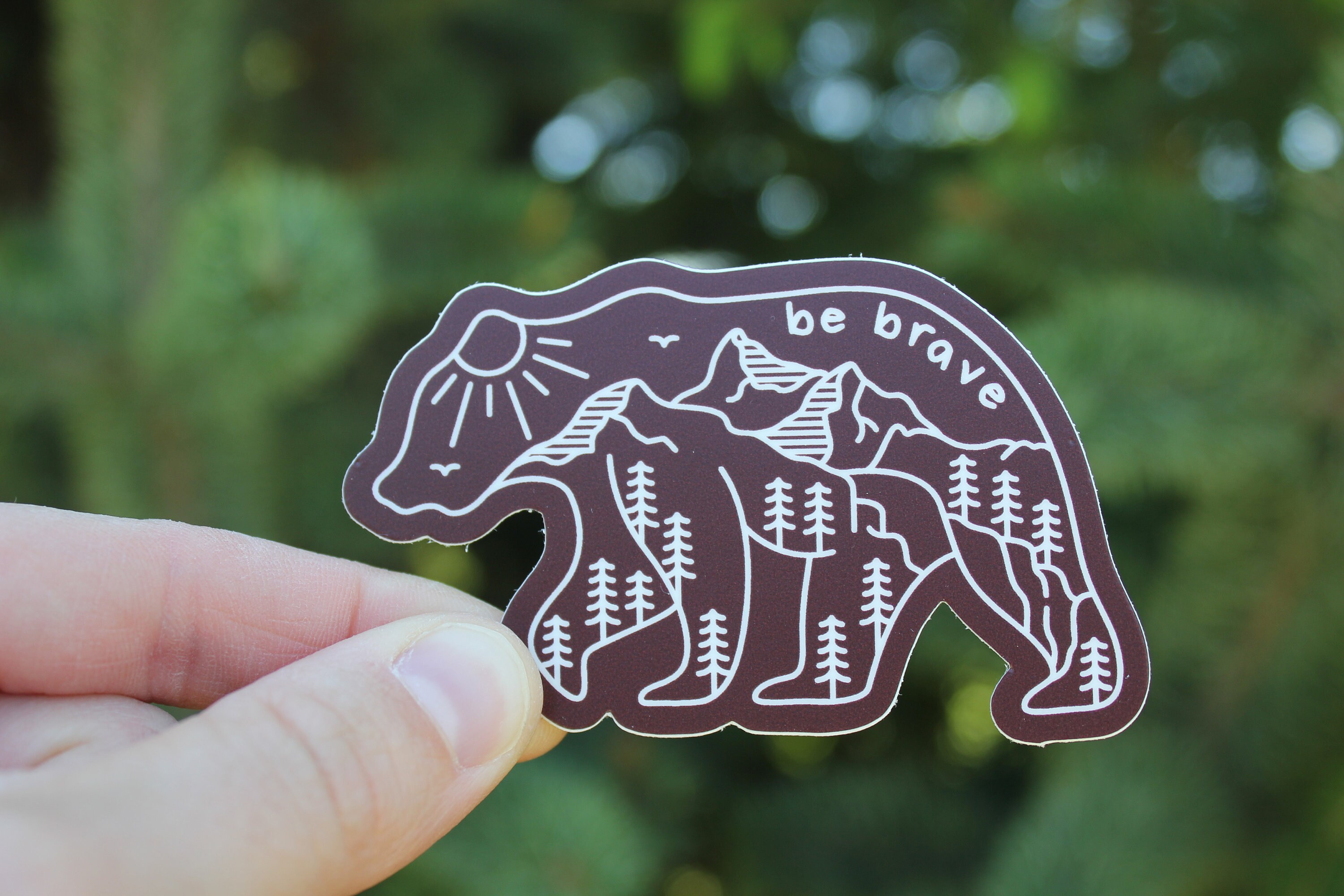 Set of 10 Be Brave Vinyl Sticker Bear Vinyl Sticker Hiking | Etsy