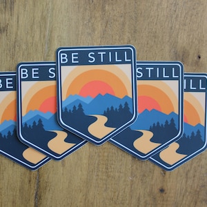 Set of 10 Be Still Vinyl Stickers, Be Still Sticker, Sun Sticker ...