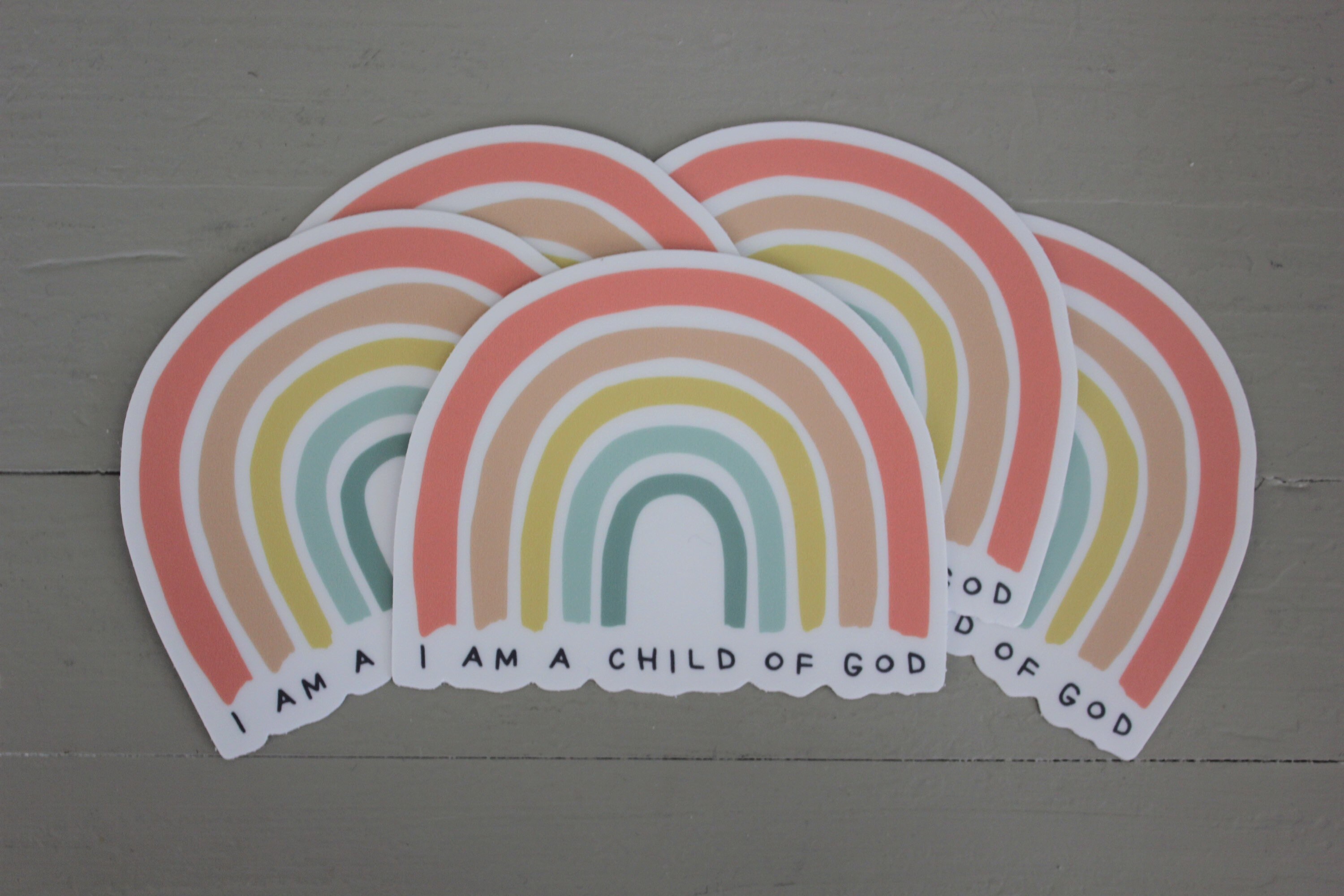 Set of 10 I Am a Child of God Vinyl Sticker Rainbow Sticker - Etsy
