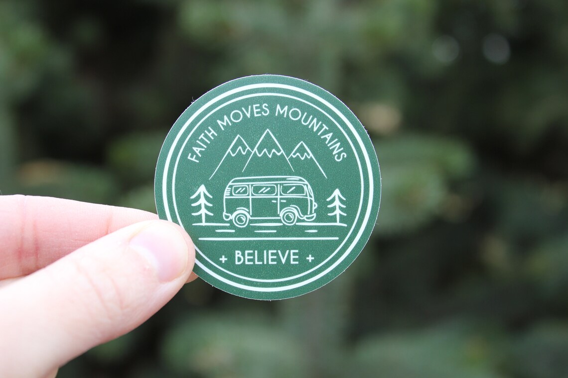 Set of 10 MINI Faith Moves Mountains Believe Vinyl Stickers, Christian ...