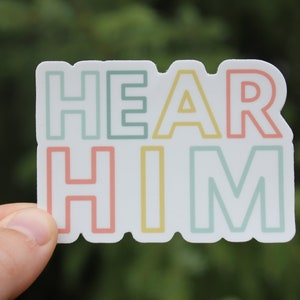 Hear Him Vinyl Sticker Set: Waterproof Decals for Water Bottles (set of ...