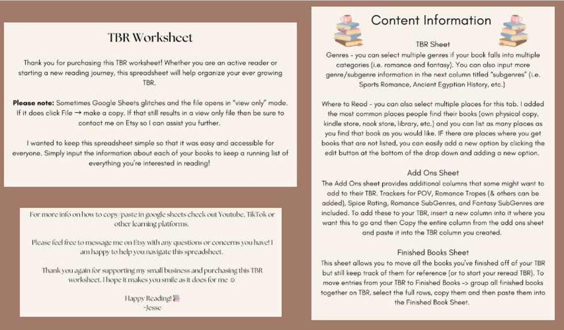 Digital TBR | Simple Book List Worksheet | Ultimate Book Tracker ...