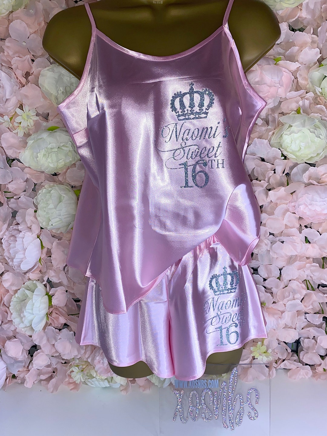 Personalised Satin Cami Set Pjs Pyjamas Birthday Wedding Special ...
