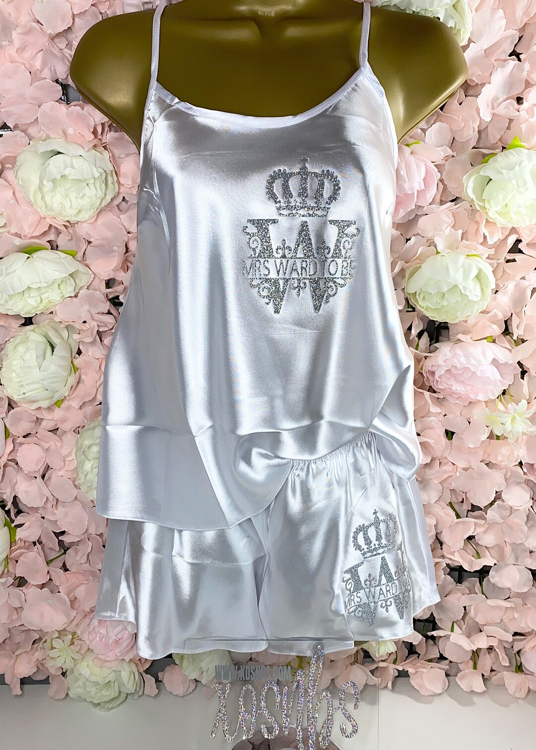 Personalised Satin Cami Set Pjs Pyjamas Birthday Wedding Special ...