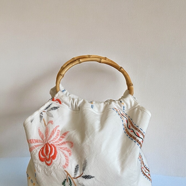 Bamboo Handle Bag - Etsy