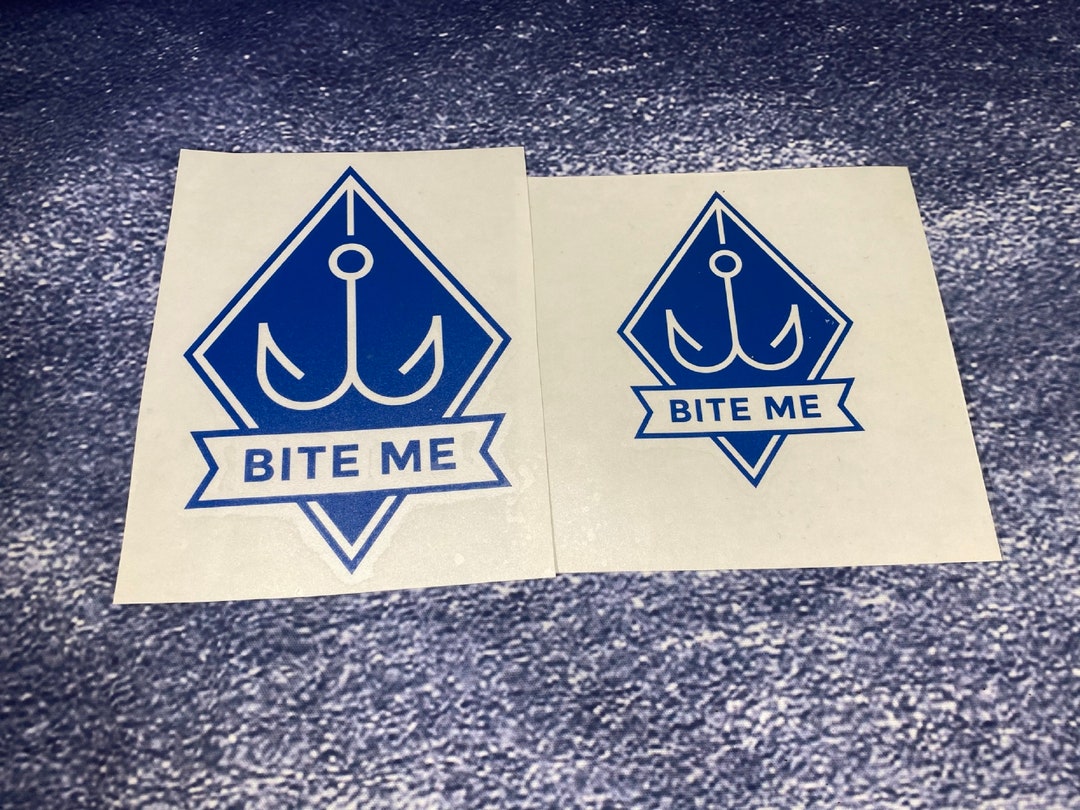 Decal Bite Me Vinyl Fishing Decal Fishing Decals for Trucks - Etsy