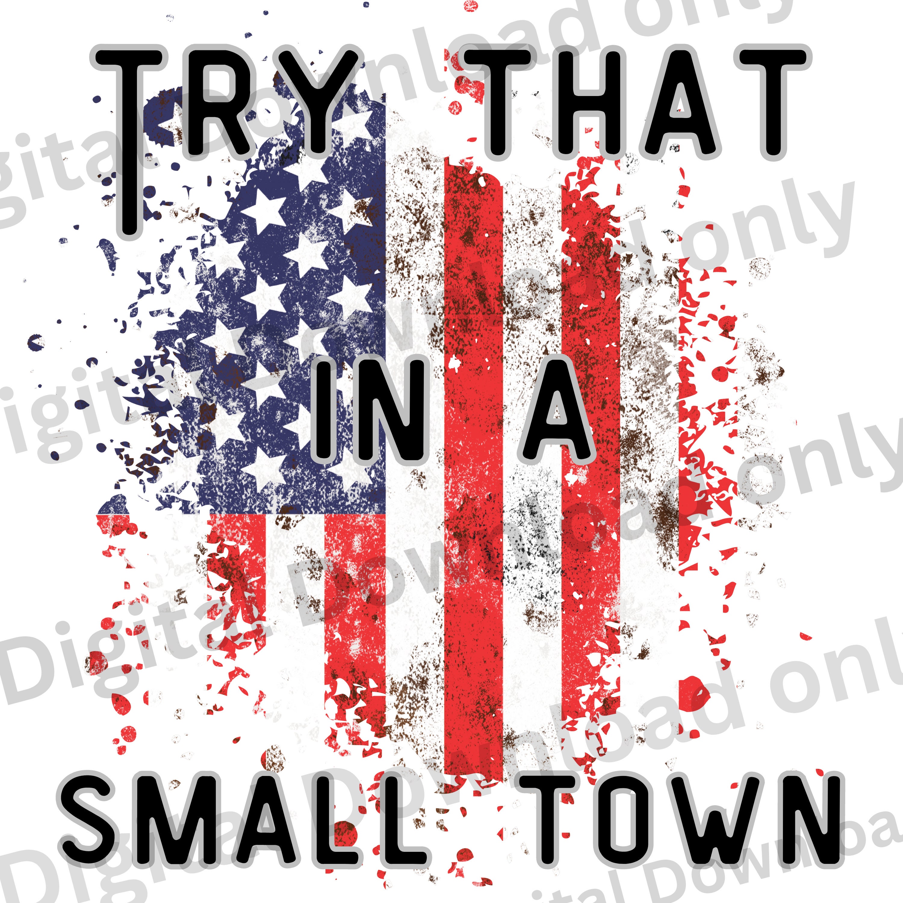 Try That in a Small Town Lyric Digital Design Jason Aldean American ...