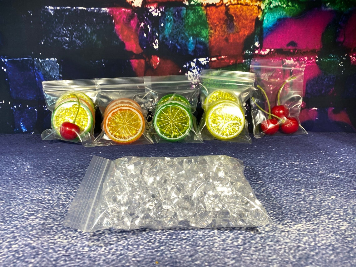Fruit Ice Set Lemon Ice Set Ice Toppers Cherry Ice Tumbler - Etsy
