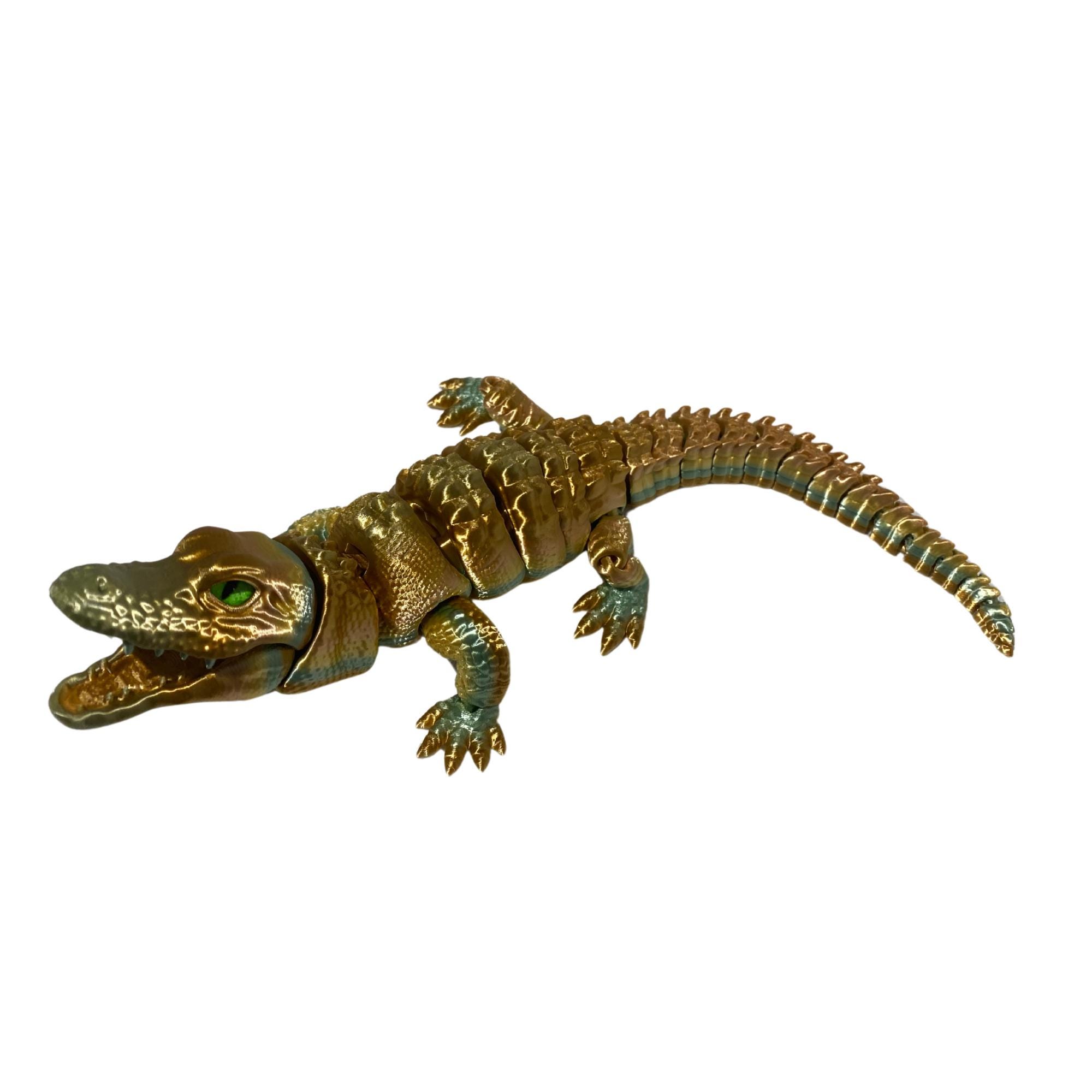 Articulated 3D Printed Alligator With Opening Mouth and Glass Eyes ...