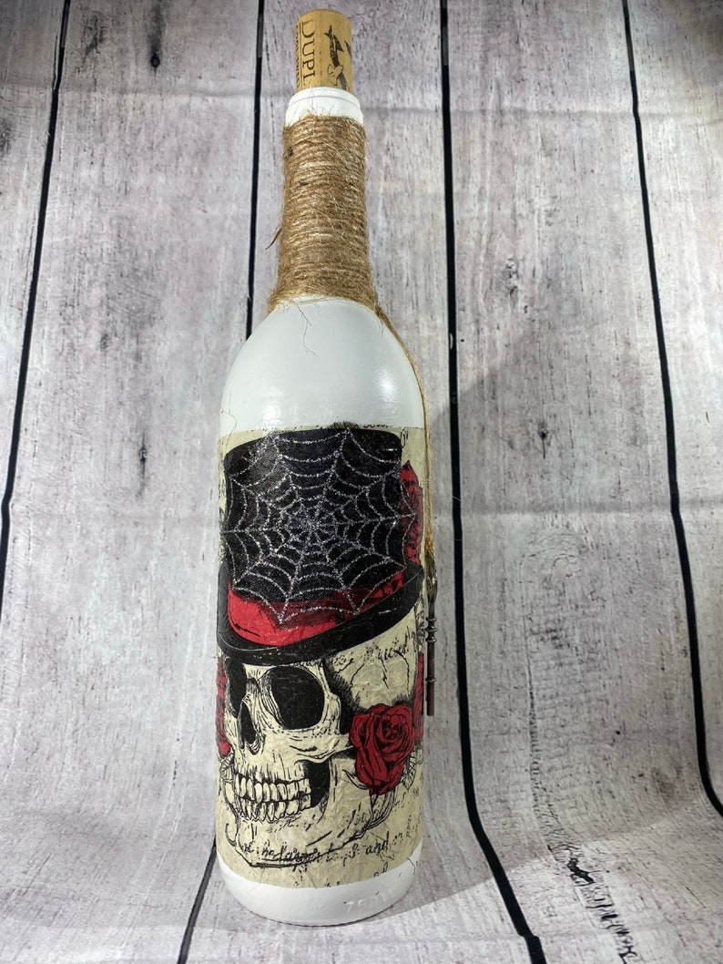 Halloween Decor. Halloween Wine Bottles, Wine Bottles. Halloween Skull ...
