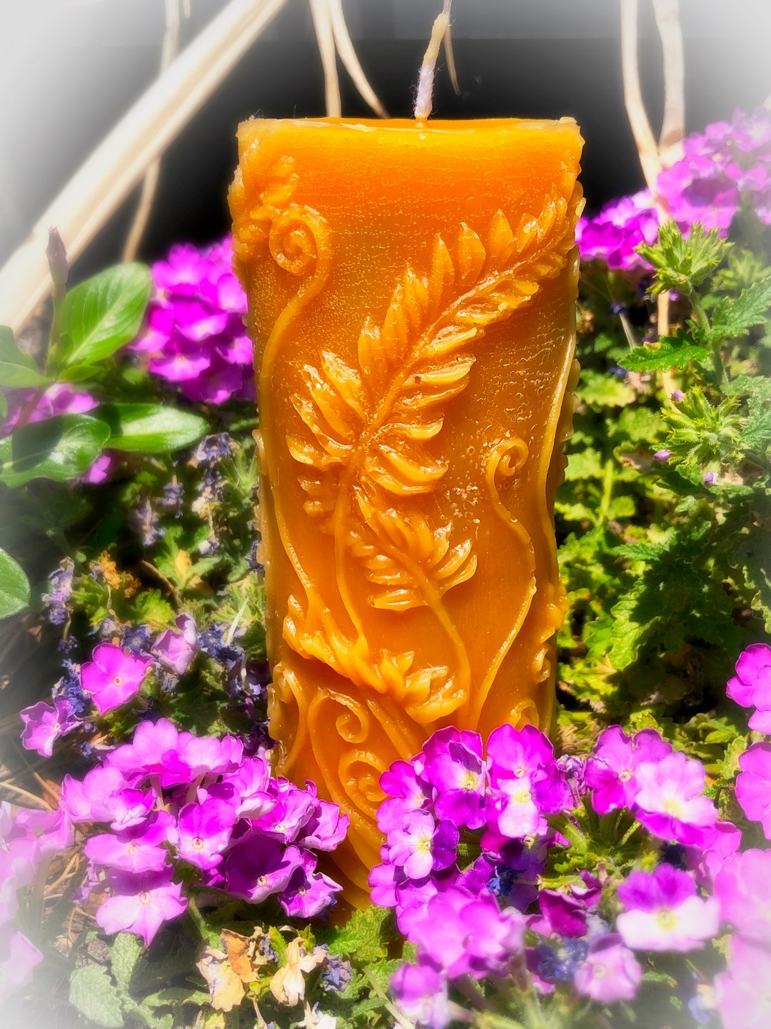 Tall Winding Fern Pillar Candle, 100% Pure Beeswax, 6 5/8 X 2 1/2 - Etsy