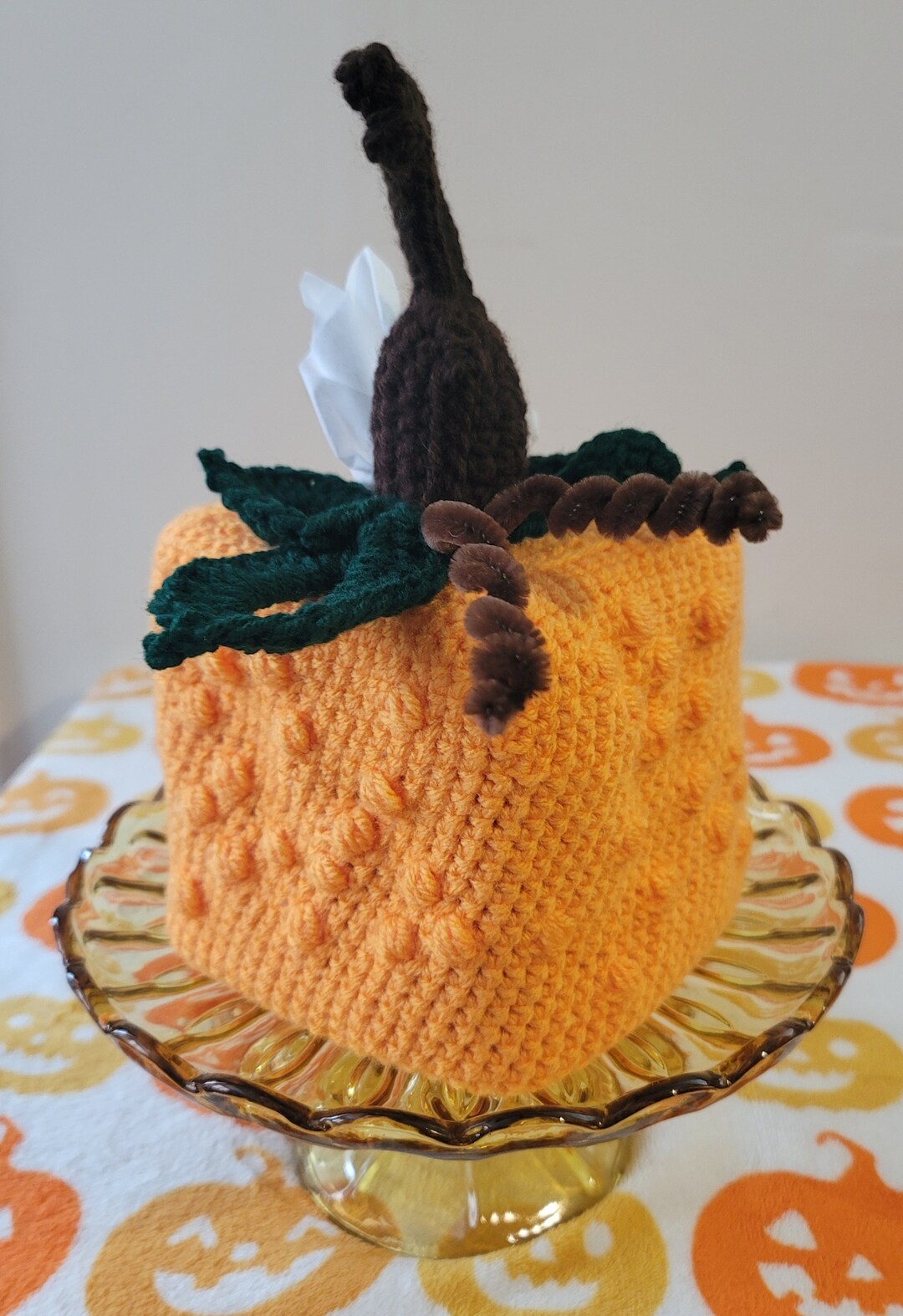 Bumpy Pumpkin Tissue Box Cover - Etsy