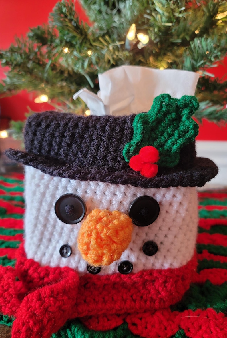 Snowman Tissue Box Cover - Etsy