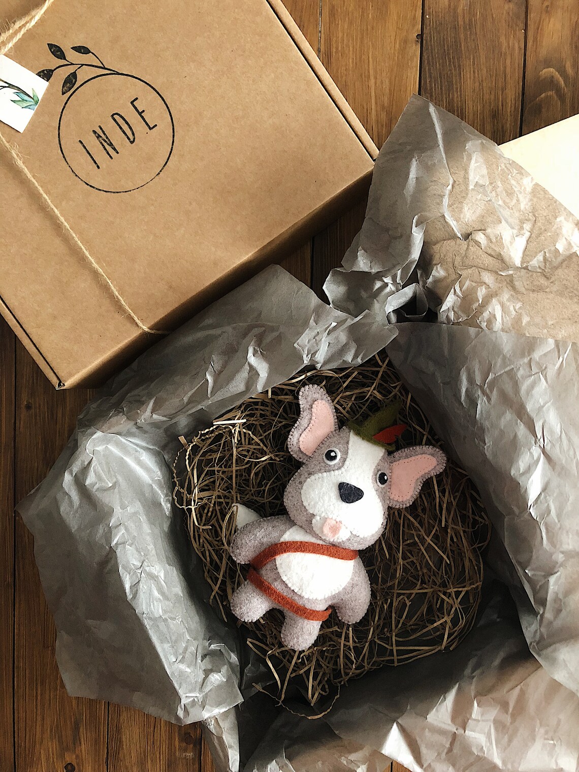 Gray Felt Dog / Dog Toy for Baby / Crib Toys / Dog Toys for Baby / Felt ...