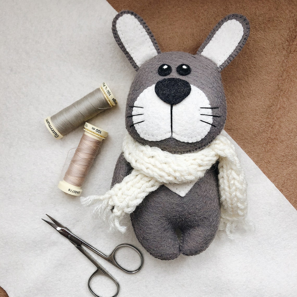 Toy Bunny PDF Pattern Step by Step Sewing Tutorial Stuffed | Etsy