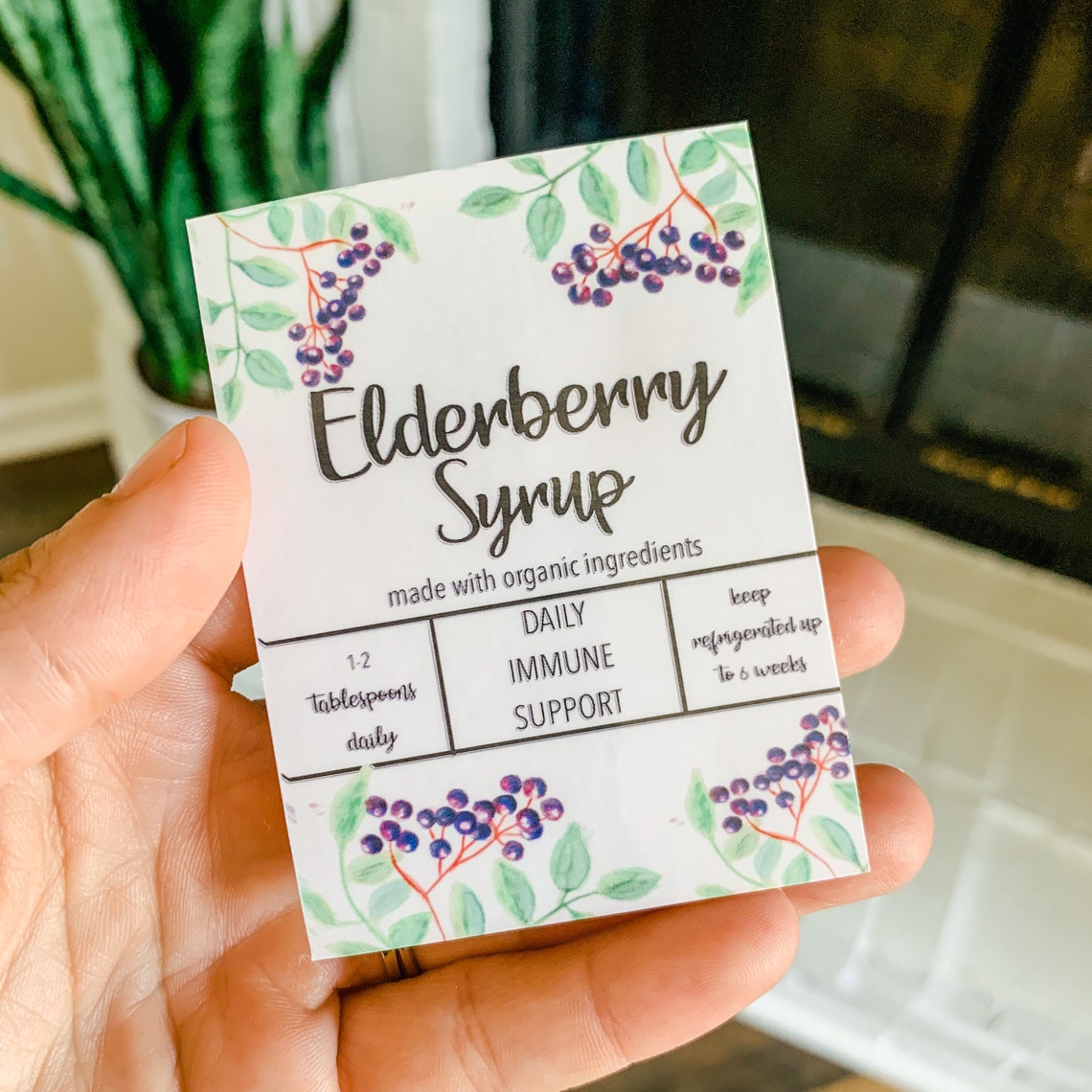 Elderberry Syrup Label Only Essential Oils Immune Support Waterproof ...