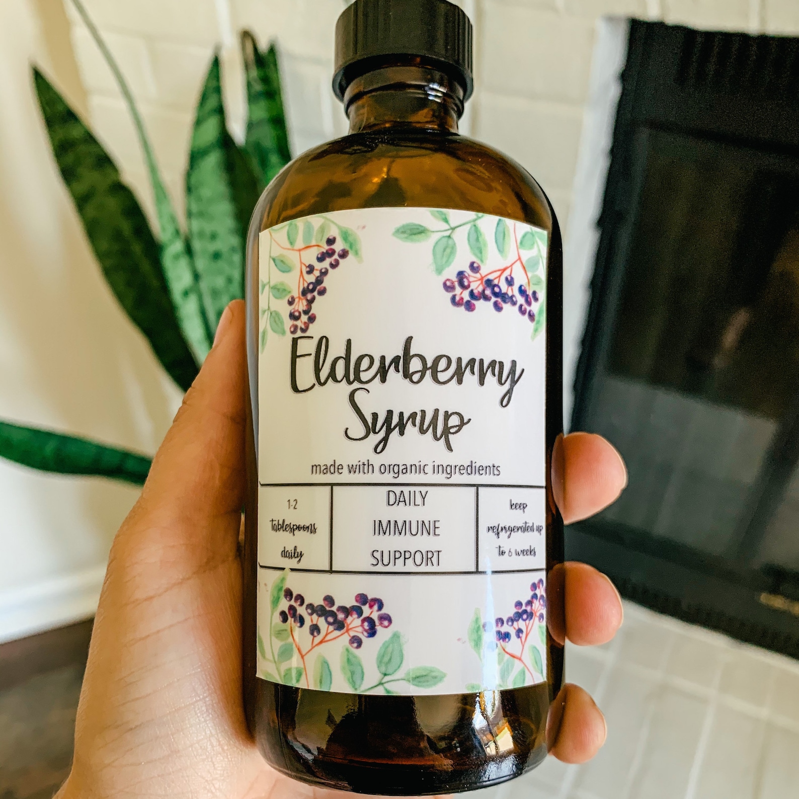Elderberry Syrup Label Only Essential Oils Immune Support Waterproof ...