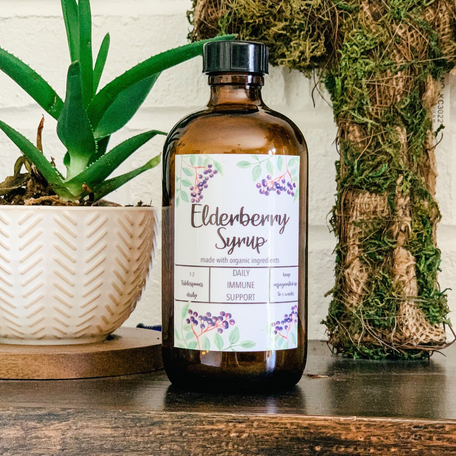 Elderberry Syrup Label Only Essential Oils Immune Support Waterproof ...