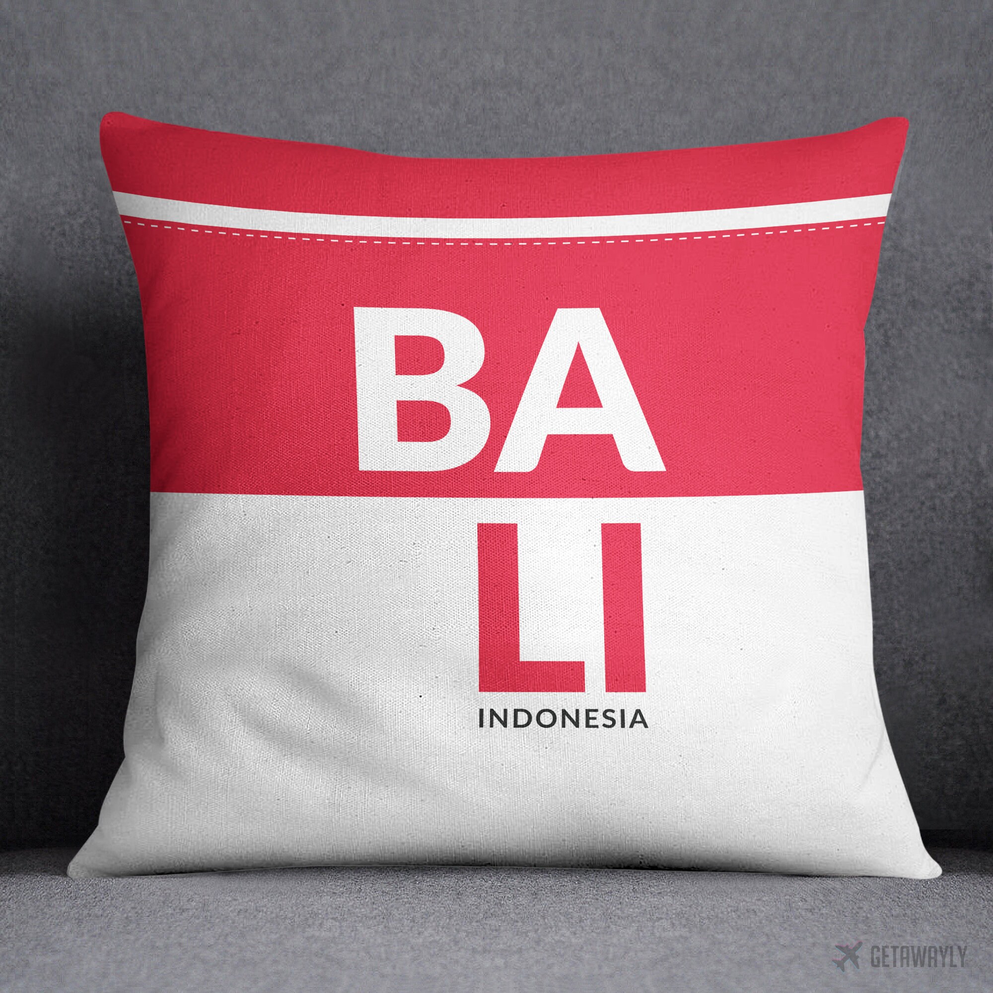 Bali Throw Pillow Bali Travel Memory Indonesia Flag Colors | Etsy
