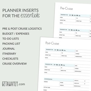 Cruise Vacation Planner Printable - Cruise Planning Essentials ...