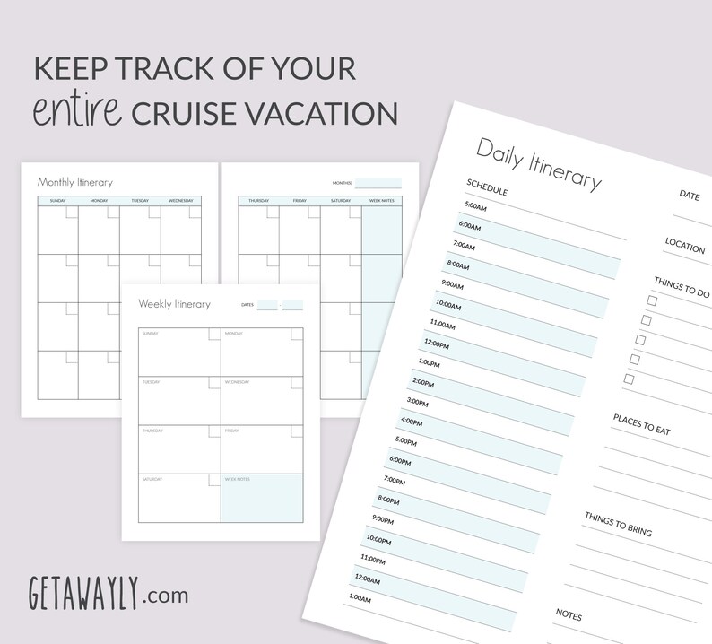 Cruise Vacation Planner Printable - Cruise Planning Essentials ...
