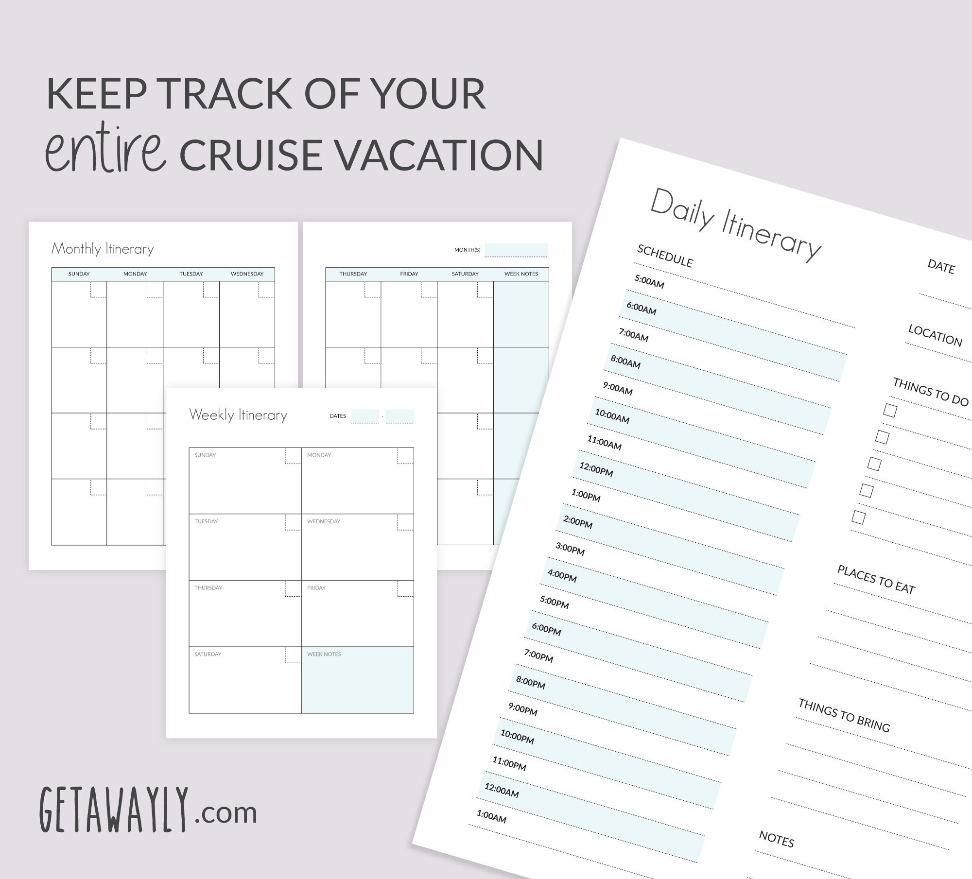 Cruise Vacation Planner Printable - Cruise Planning Essentials ...