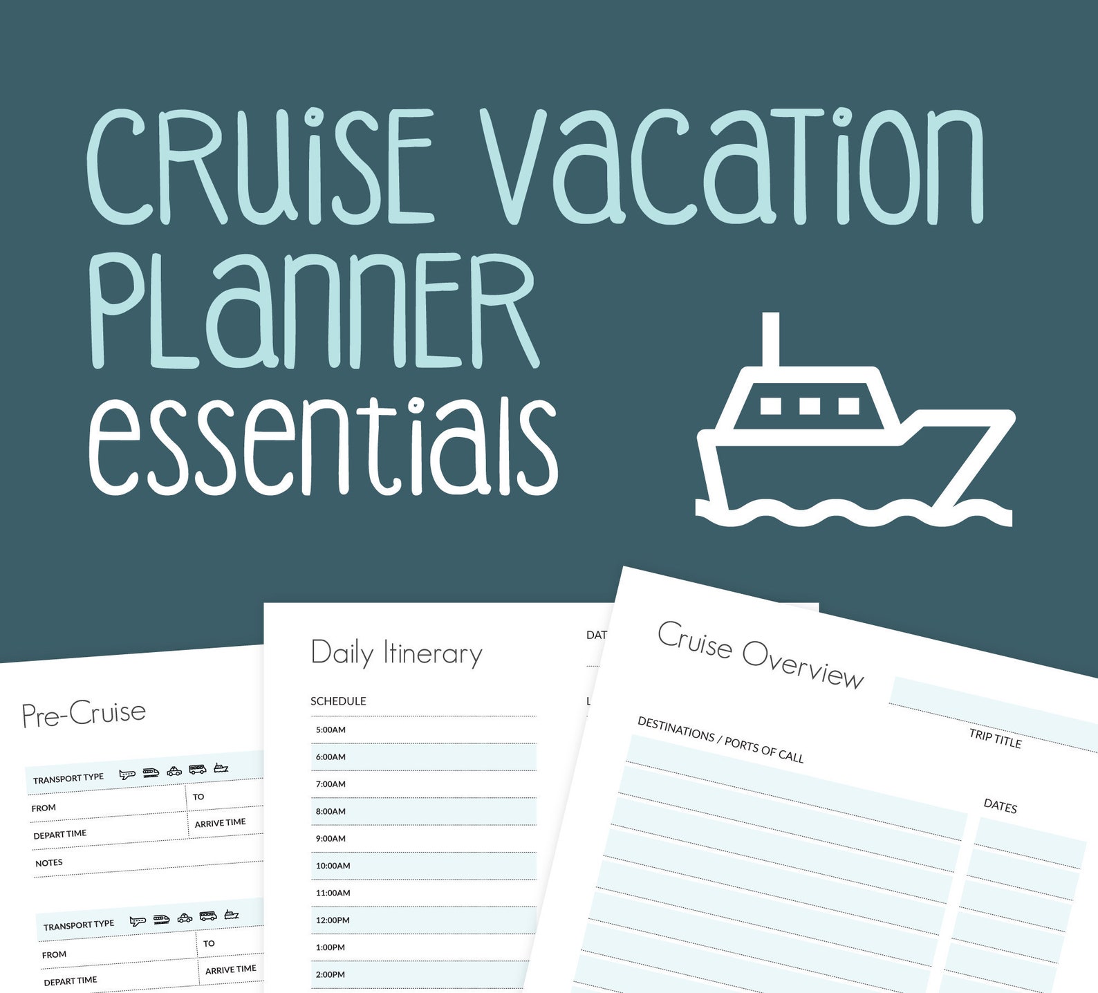 Cruise Vacation Planner Printable - Cruise Planning Essentials ...
