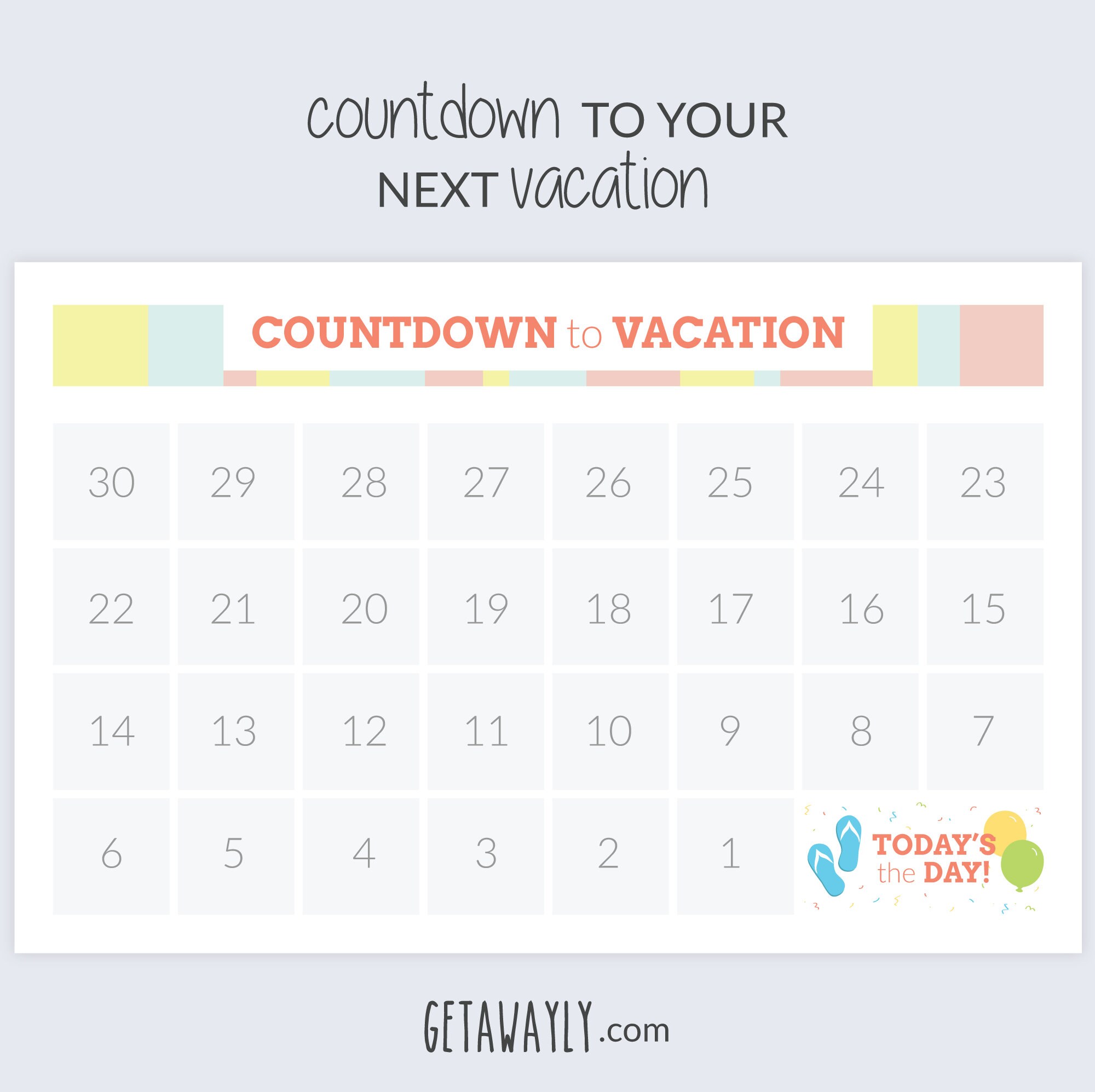30 Day Countdown Printable 30 Day Countdown Printable