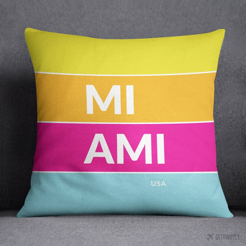 Miami Throw Pillow - Etsy