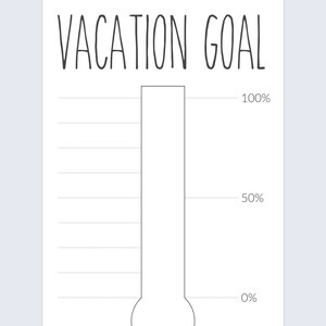 Vacation Goal Printable Poster - Color in Thermometer - Vacation ...