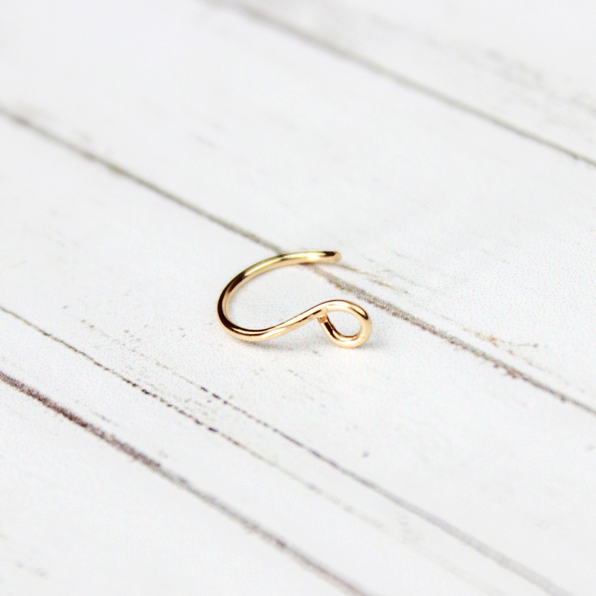 Fake Clip-on Nose Ring for Non-pierced Nose in Sterling Silver or 14K ...