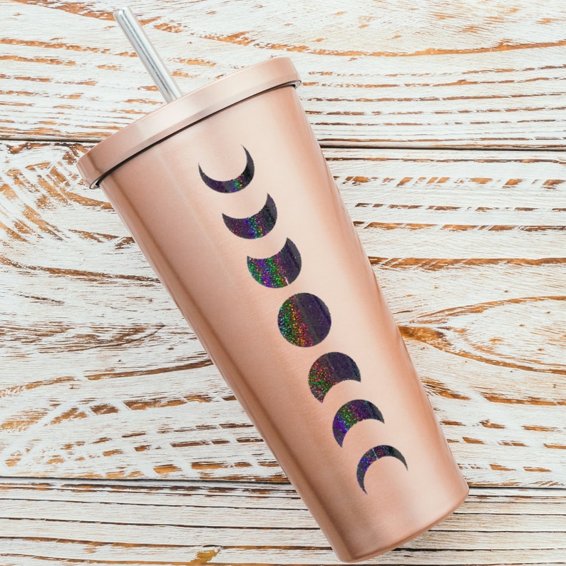 Moon Phases Vinyl Decal Stickers. Holographic Solid Color | Etsy