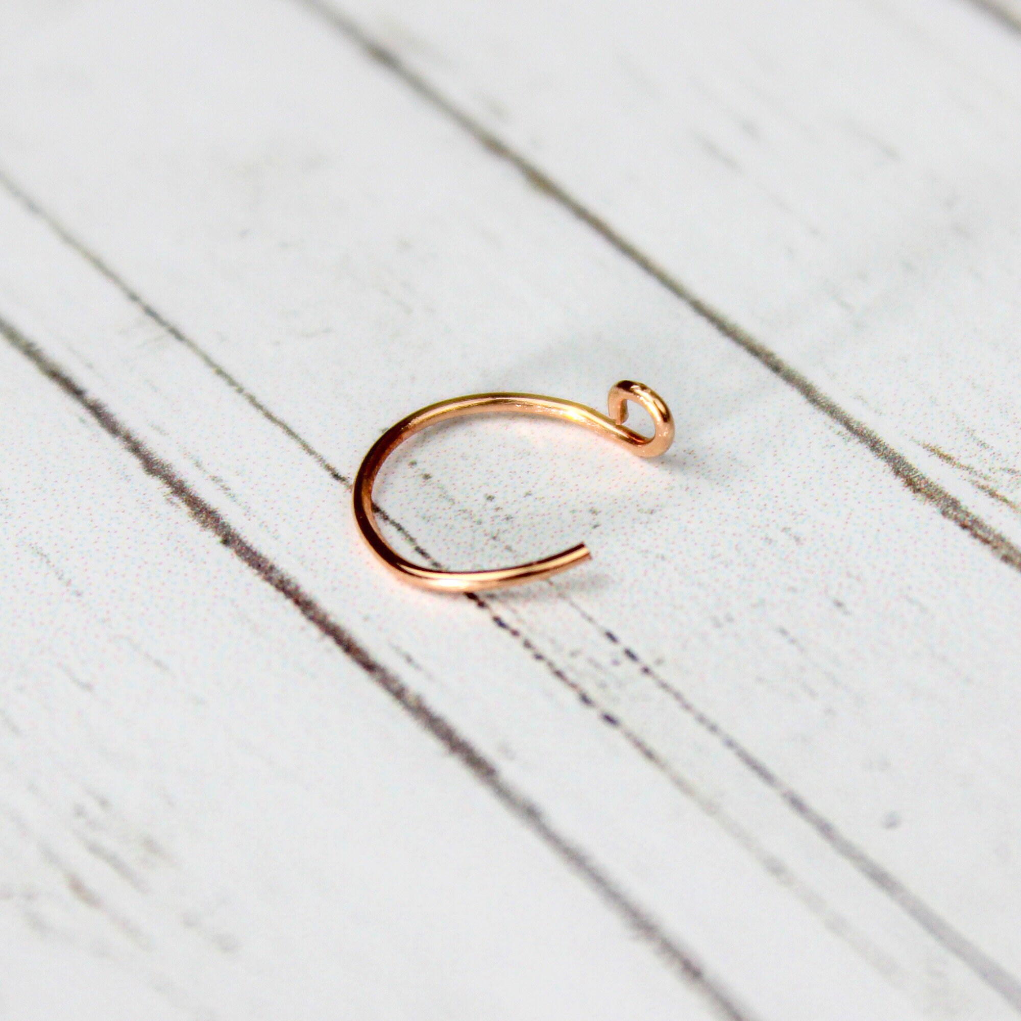 Fake Clip-on Nose Ring for Non-pierced Nose in Sterling Silver or 14K ...