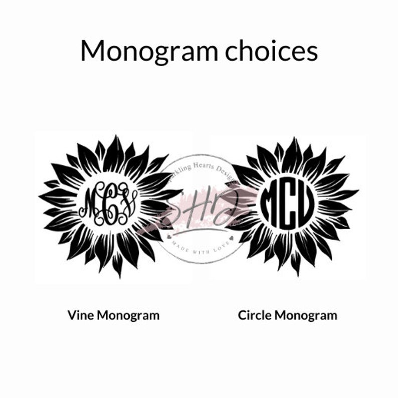 Custom Sunflower Monogram Vinyl Decal Sticker. Holographic or - Etsy
