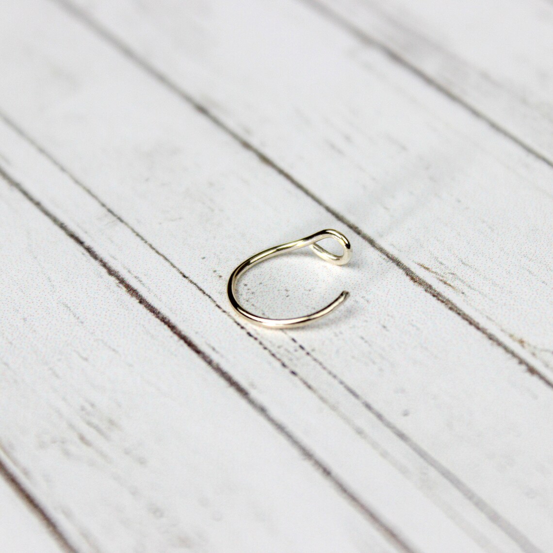 Fake Clip-on Nose Ring for Non-pierced Nose in Sterling Silver or 14K ...
