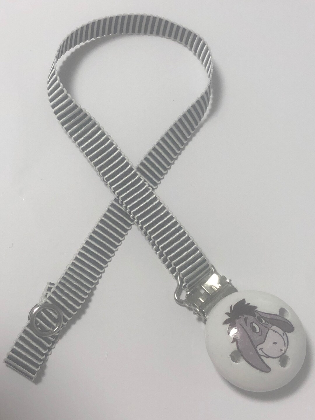 Black and Grey Eeyore Baby/reborn Ribbon Dummy Clip - Etsy
