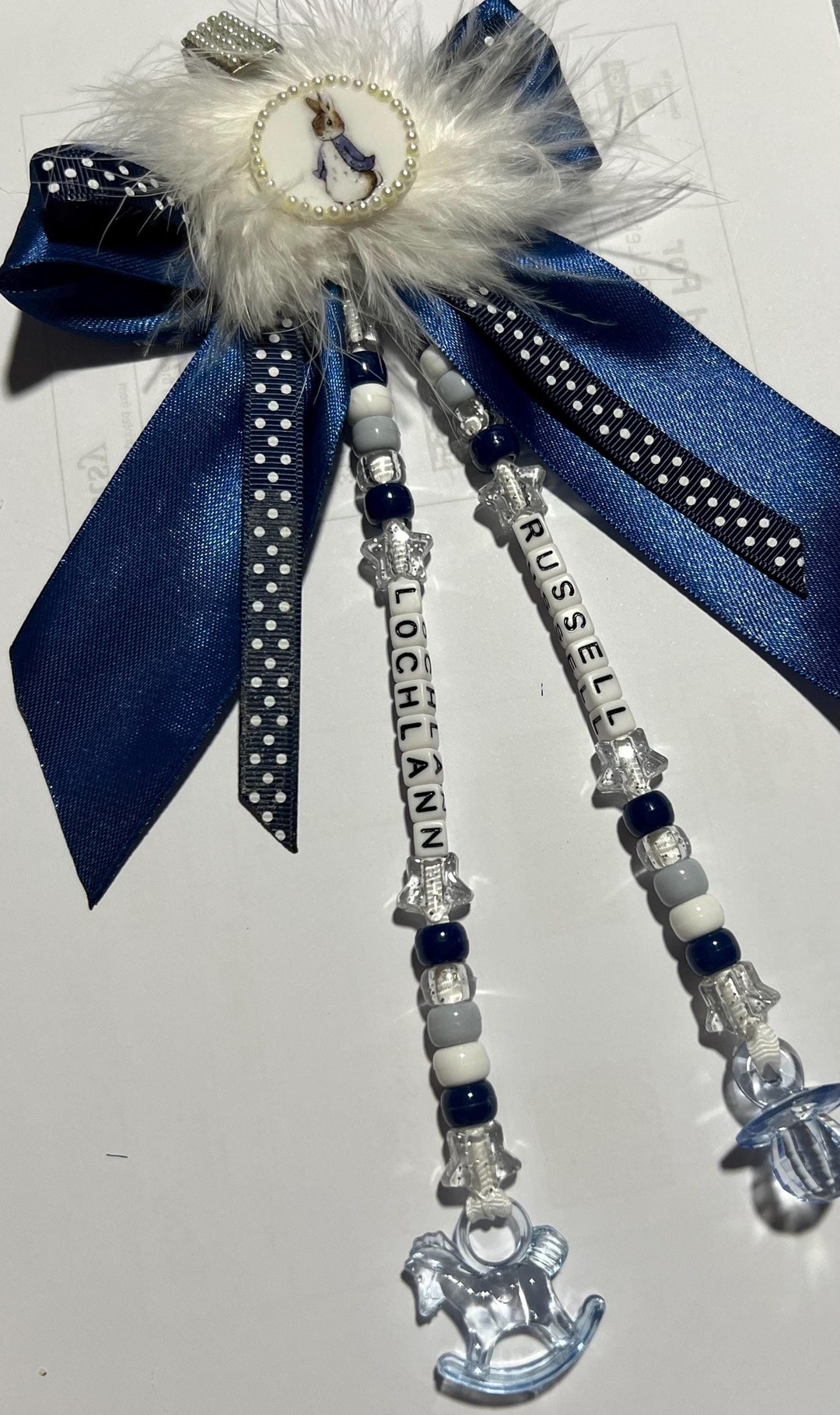 New Navy Blue Peter Rabbit Personalised Pram Charm - Etsy