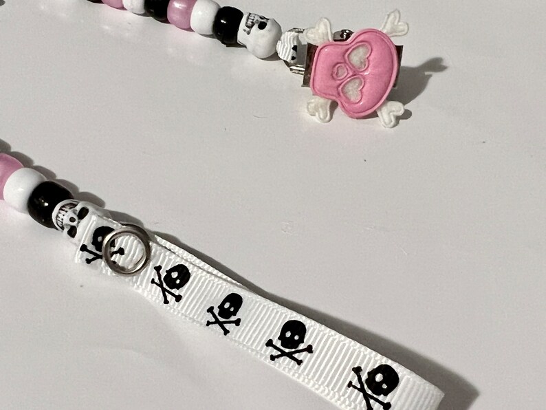Girls Personalised Skull Dummy Pacifier Clips - Etsy